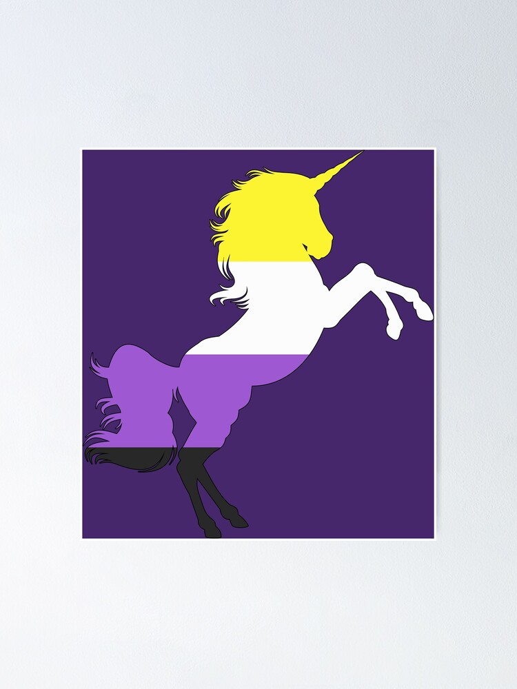 "Unicorn Non Binary Pride" Poster for Sale by The-Unicorn | Redbubble