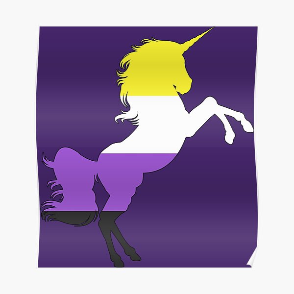 "Unicorn Non Binary Pride" Poster for Sale by The-Unicorn | Redbubble