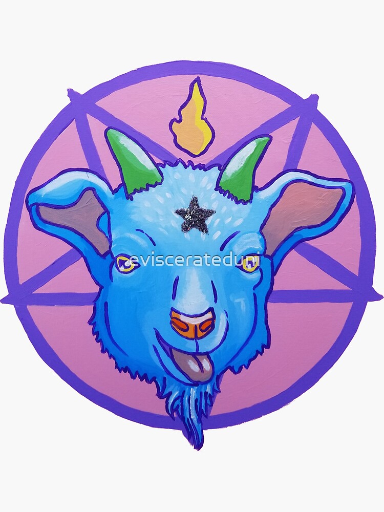 "Blue Baby Baphomet" Sticker for Sale by eviscerateduni | Redbubble