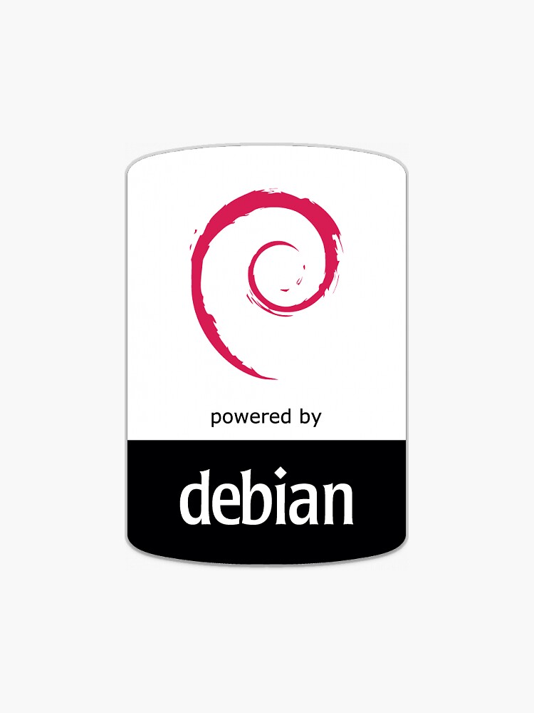 "Powered By Debian" Sticker for Sale by CountryYak | Redbubble