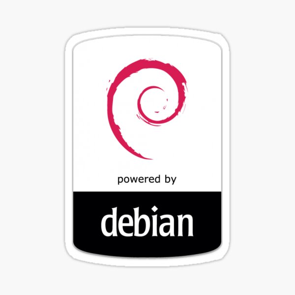 "Powered By Debian" Sticker for Sale by CountryYak | Redbubble