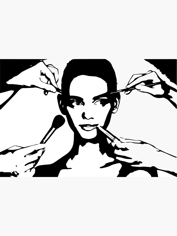 "Beautiful young woman face icon vector, cosmetics logo, make up girl ...