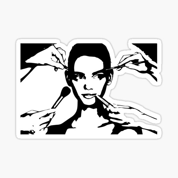 "Beautiful young woman face icon vector, cosmetics logo, make up girl ...