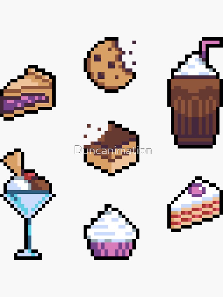 "Pixel Art Sweets" Sticker for Sale by Duncanimation | Redbubble