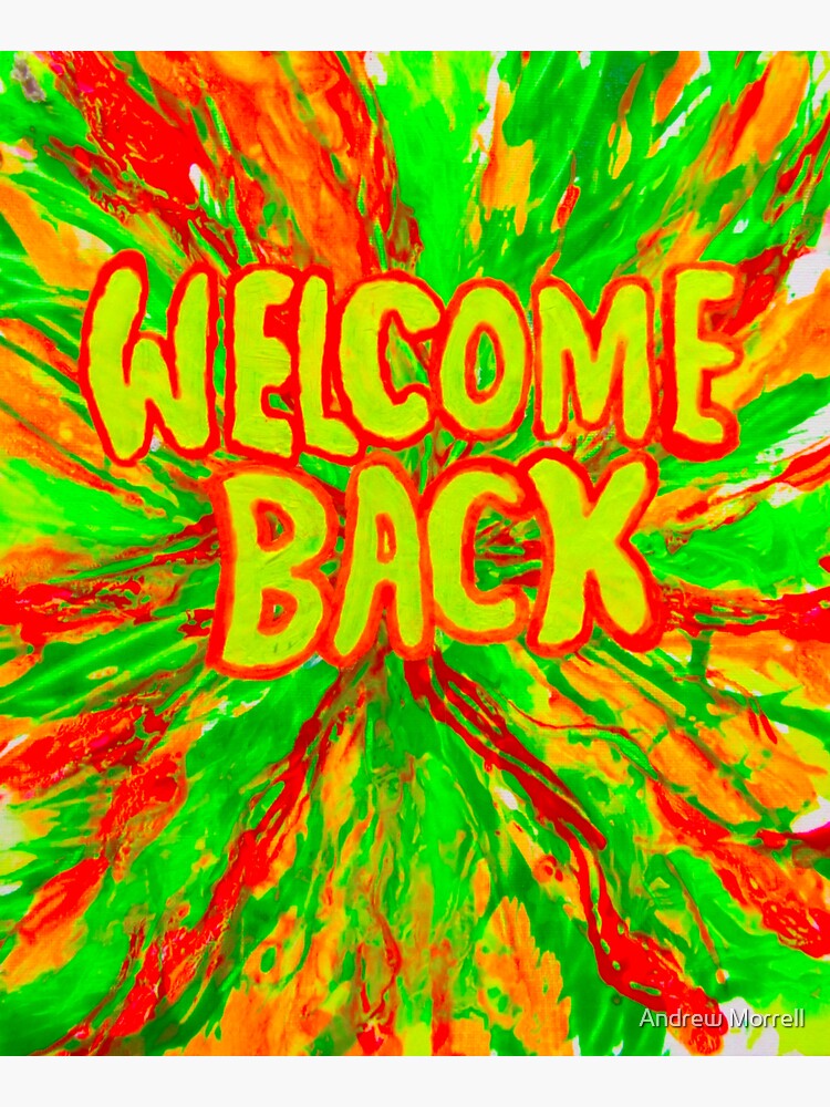"WELCOME BACK, Red, Yellow and green Painting" Sticker for Sale by A ...
