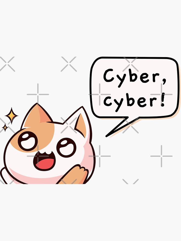"Cyber cyber | Kawaii cat" Sticker for Sale by leo-jess | Redbubble