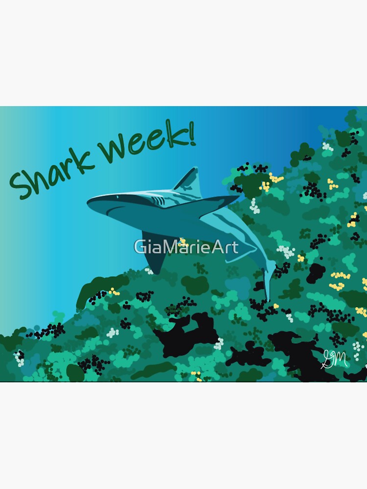 "Shark Week!" Sticker by GiaMarieArt | Redbubble