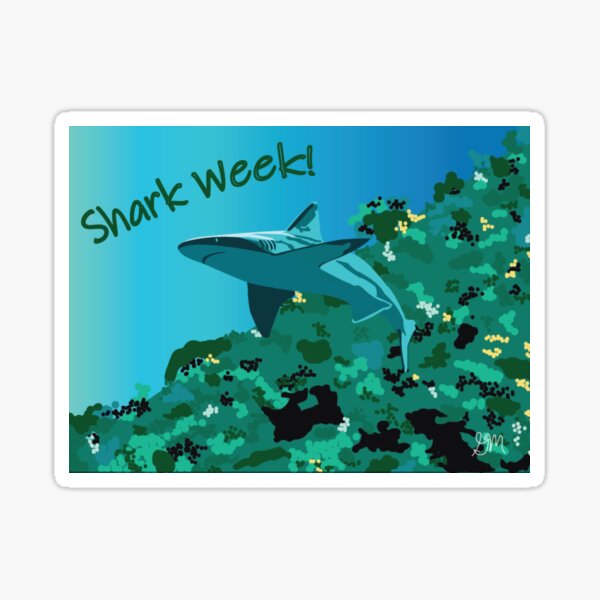 "Shark Week!" Sticker by GiaMarieArt | Redbubble