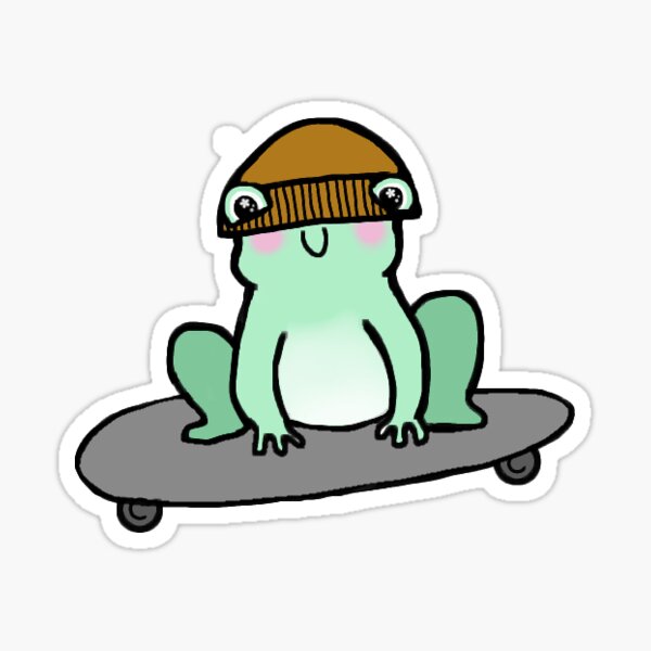 "skater frog" Sticker for Sale by vbanka | Redbubble