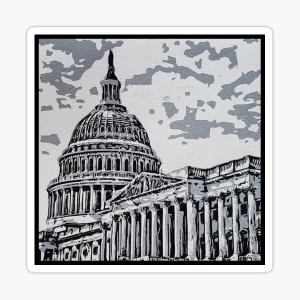 "United States Capitol Building" Sticker by keithpalmerart | Redbubble