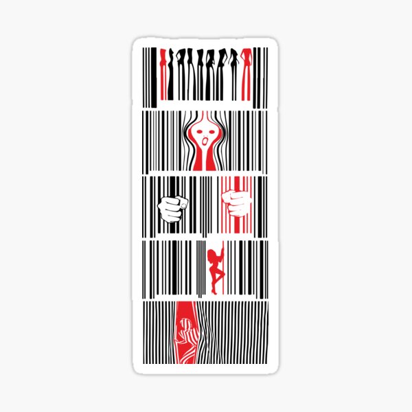 "The Scary Ghost behind the Barcode!" Sticker by damoodesign | Redbubble