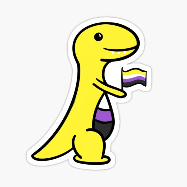 "Non-binary Pride Dino" Sticker for Sale by prc1504 | Redbubble