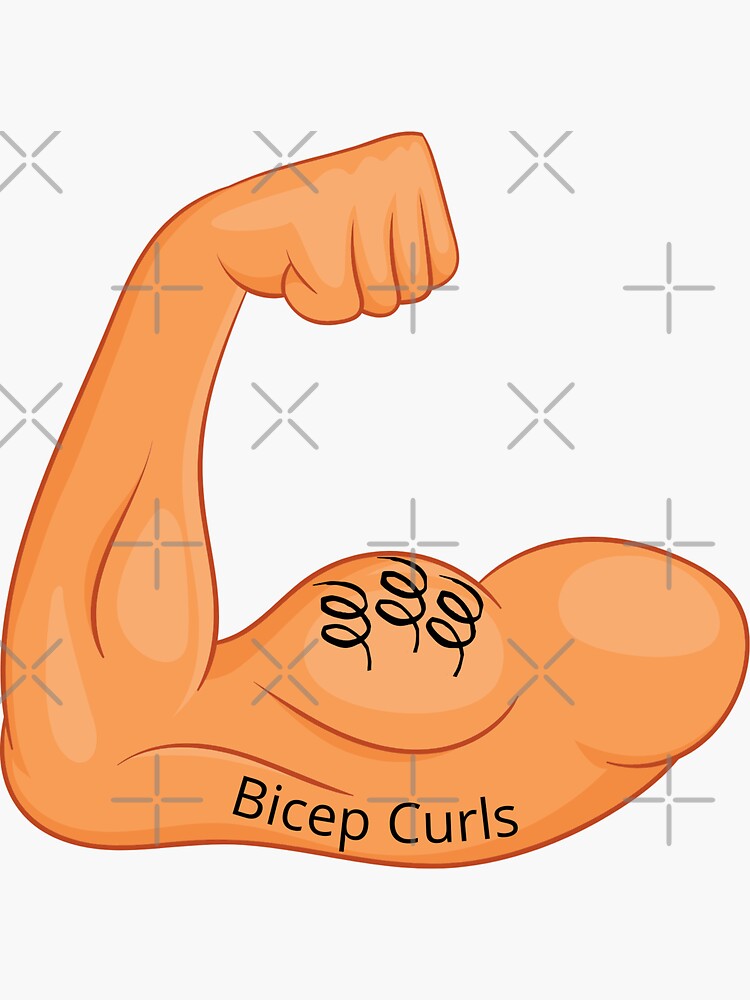"Curly Bicep Curls" Sticker by kathysz | Redbubble