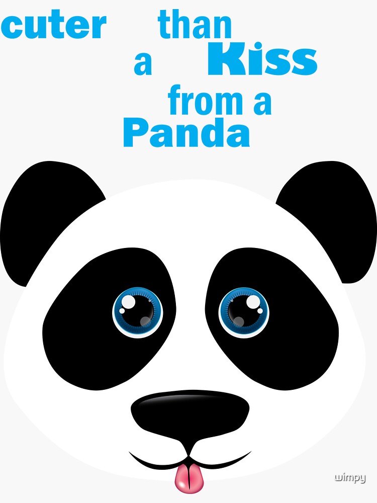 "A kiss from a Panda" Sticker for Sale by wimpy | Redbubble