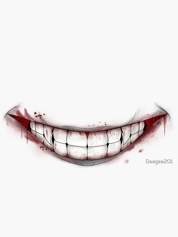 "Jeff the killer smile" Sticker for Sale by Deegee201 | Redbubble