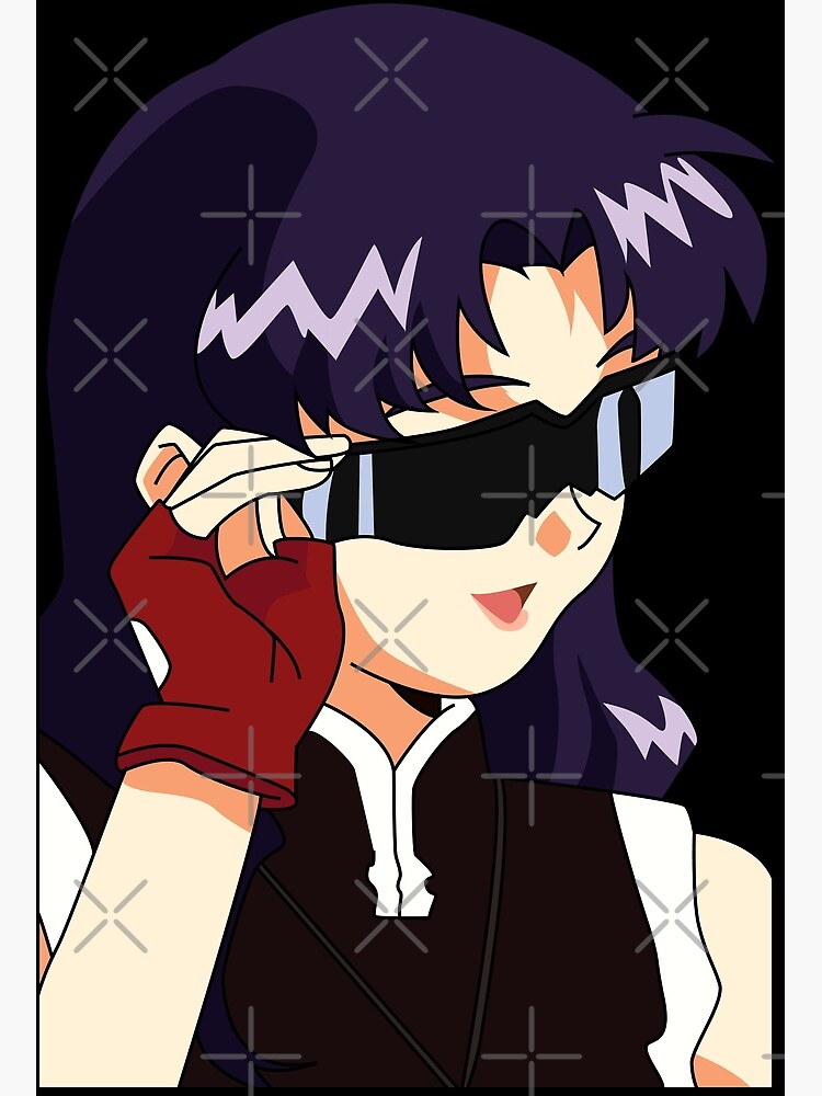 "Misato with glasses Evangelion" Art Print for Sale by Migi-Desu ...