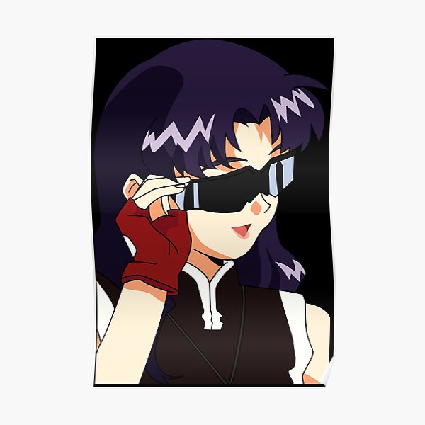 "Misato with glasses Evangelion" Poster for Sale by Migi-Desu | Redbubble