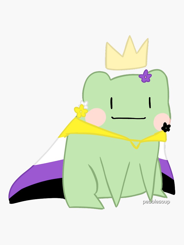"nonbinary pride frog sticker" Sticker for Sale by pebblesoup | Redbubble