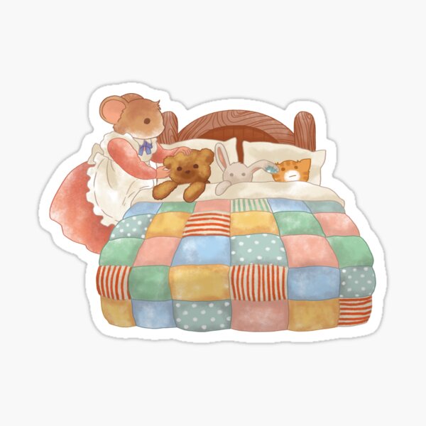 "Cottagecore Sleep Time for Teddy, Bunny, and Tiger" Sticker for Sale ...
