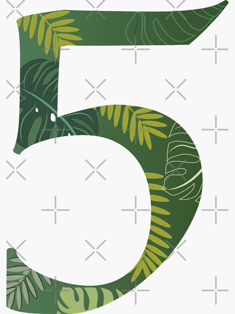 "Number FIVE sticker" Sticker for Sale by SakiOno | Redbubble