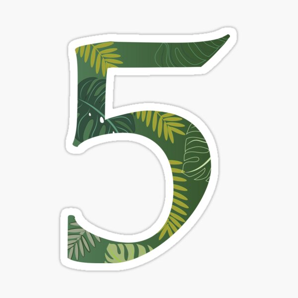 "Number FIVE sticker" Sticker for Sale by SakiOno | Redbubble