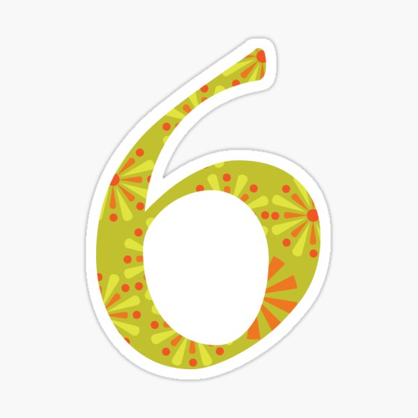 "Number SIX sticker" Sticker for Sale by SakiOno | Redbubble