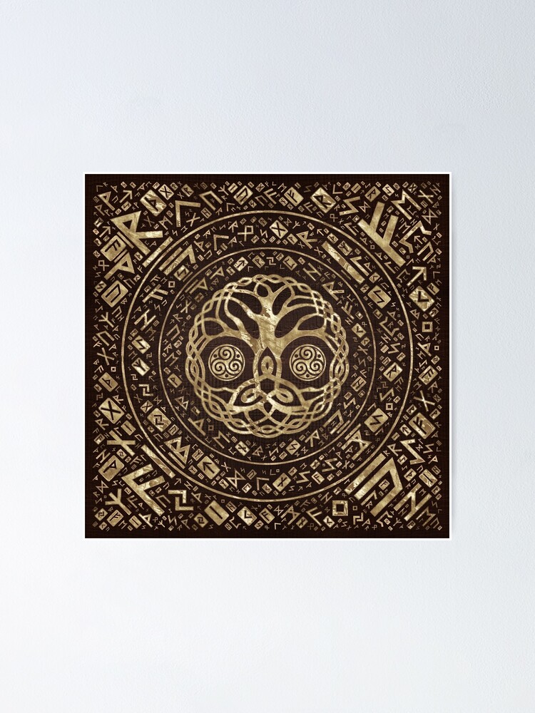 "Tree of life -Yggdrasil with Trinity Knot and Triskele" Poster for ...
