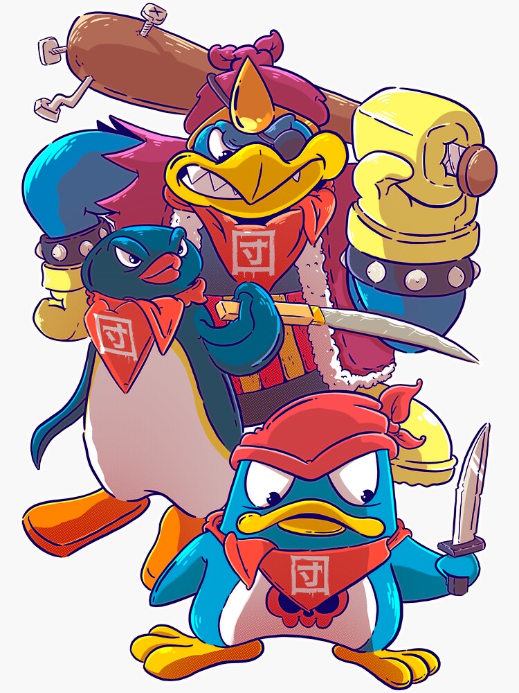 "Penguin Gang!" Sticker for Sale by Hojyn | Redbubble