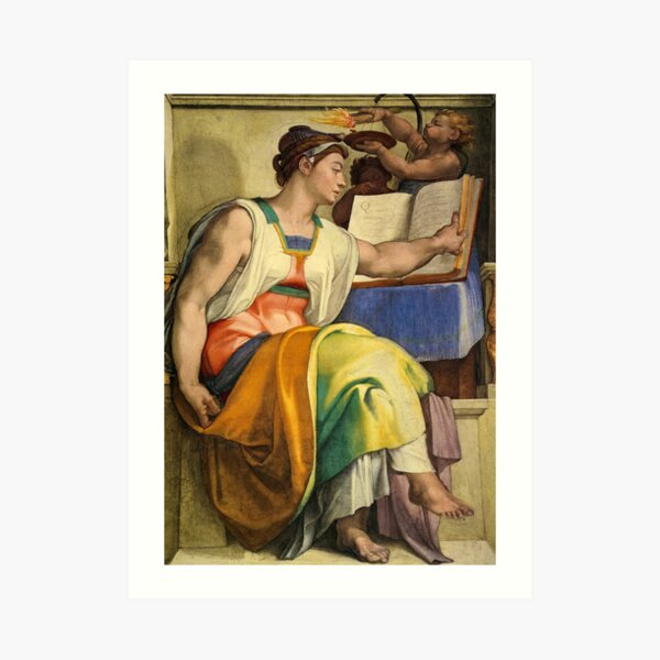 " Erythraean Sibyl, Sistine Chapel by Michelangelo" Art Print for Sale ...