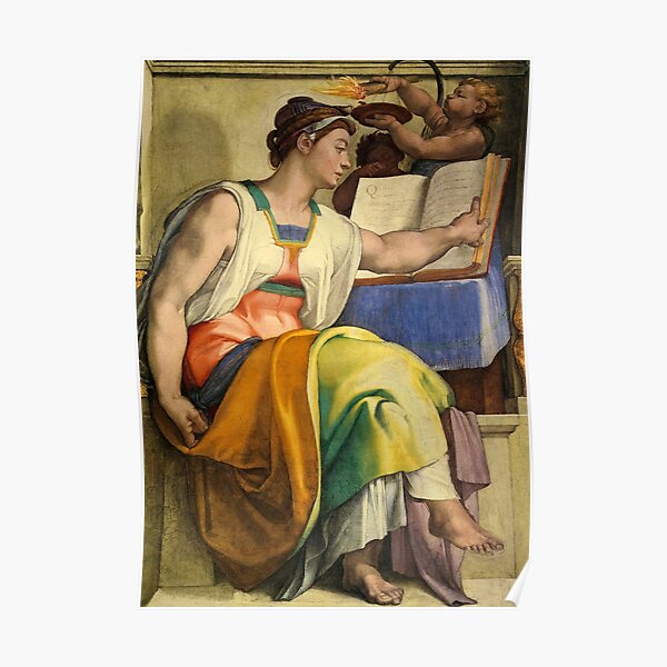 " Erythraean Sibyl, Sistine Chapel by Michelangelo" Poster for Sale by ...