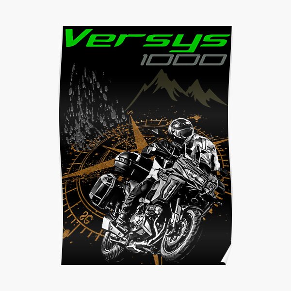 "Kawasaki Versys 1000 2021" Poster for Sale by Evomotoarte | Redbubble