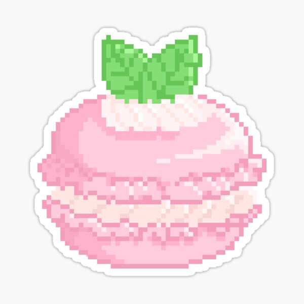 "Pixel Pink Macaron Sticker " Sticker for Sale by MiuMoo | Redbubble