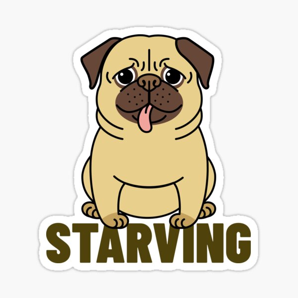 "STARVING" Sticker for Sale by ameychingdesign | Redbubble