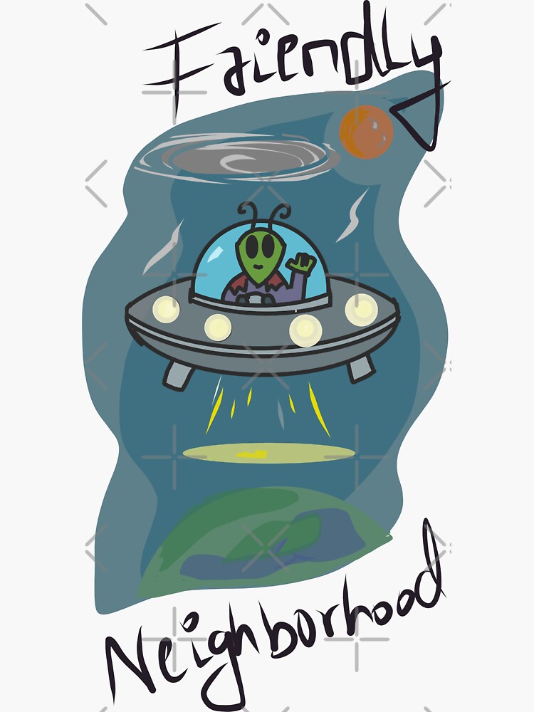 "Friendly neighborhood Alien" Sticker for Sale by Sowmya-P | Redbubble