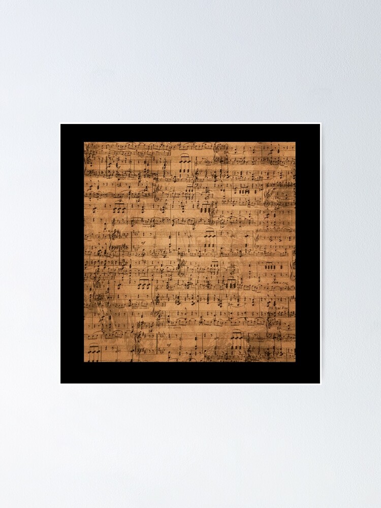 "Sheet Music Vintage Aged Notes of Nostalgia" Poster for Sale by ...