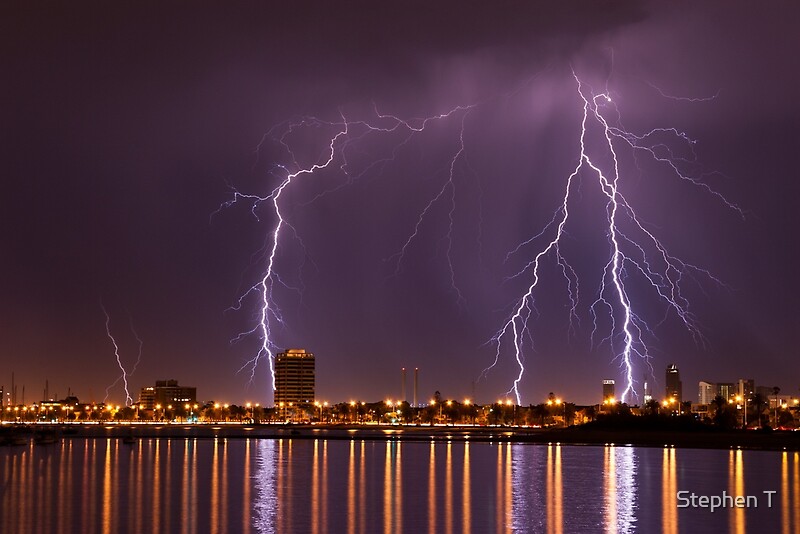 "Melbourne Heat & Lightning" by Stephen Titow | Redbubble