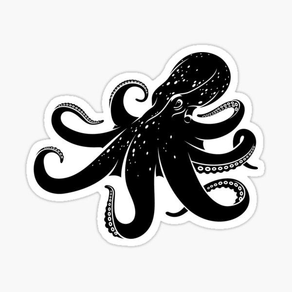 "Angry Octopus" Sticker for Sale by treasure-crafts | Redbubble