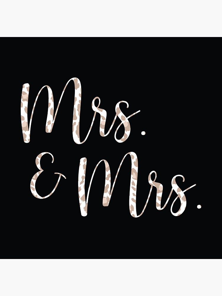 "Mrs. & Mrs. Leopard Print on Black" Sticker for Sale by ...
