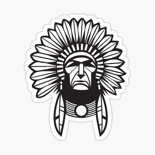 " American Indian Portrait, Native Indian" Sticker for Sale by ...