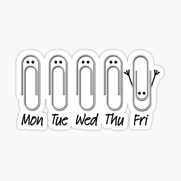 "Paperclips TGIF Thank God it's friday then meme" Sticker for Sale by ...