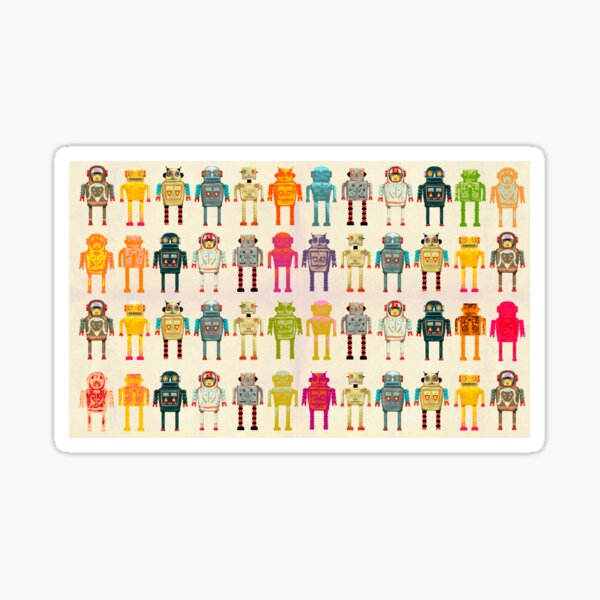 "Robots in a Pattern" Sticker for Sale by ScienceSource | Redbubble