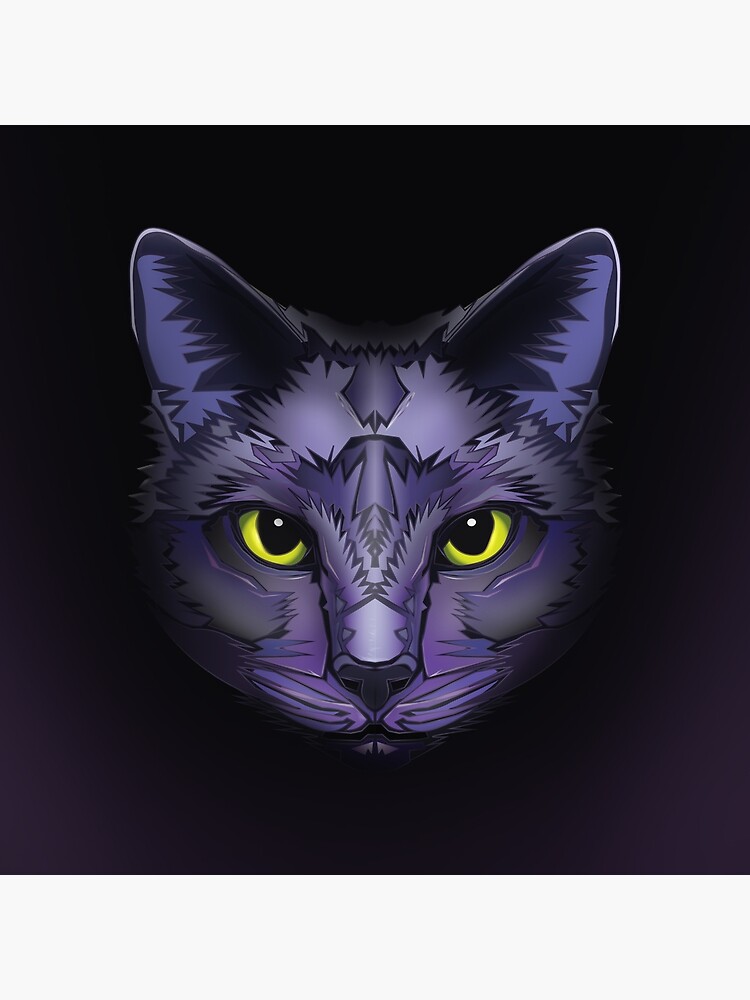 Póster «Pink Cat metal face armor cyber animal ilustración de arte ...