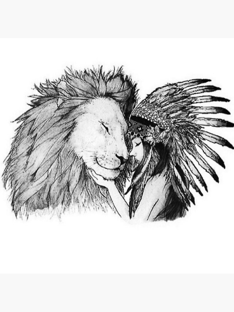 "Native American and a Lion" Art Print for Sale by meganbxiley | Redbubble