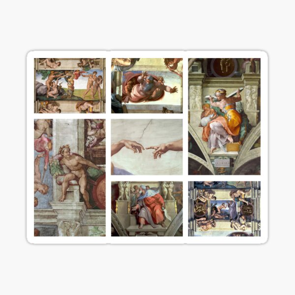"Michelangelo Collage" Sticker for Sale by alliceee | Redbubble