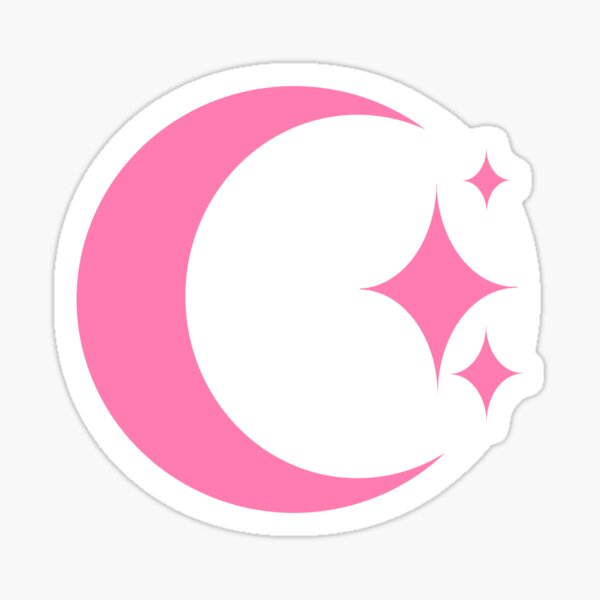"Pink Crescent Moon and Stars Sticker" Sticker for Sale by Purgatouri ...