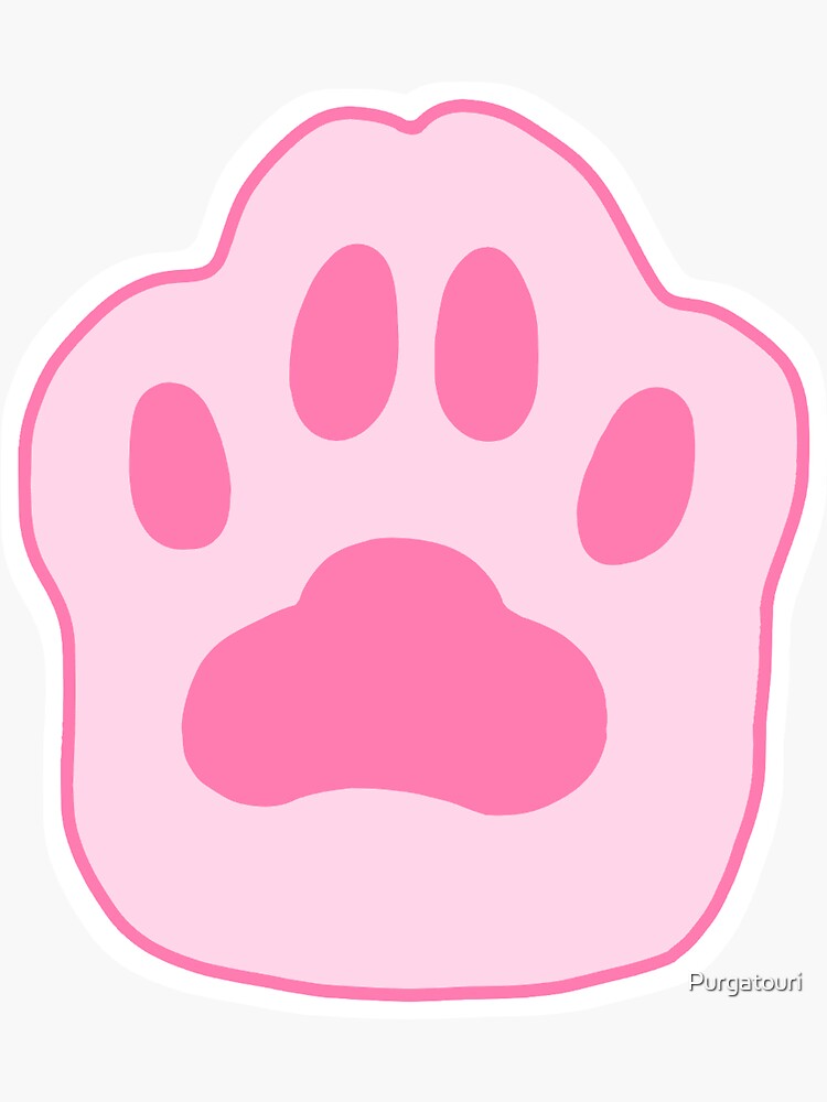 "Pink Kitty Paw Print Sticker" Sticker by Purgatouri | Redbubble
