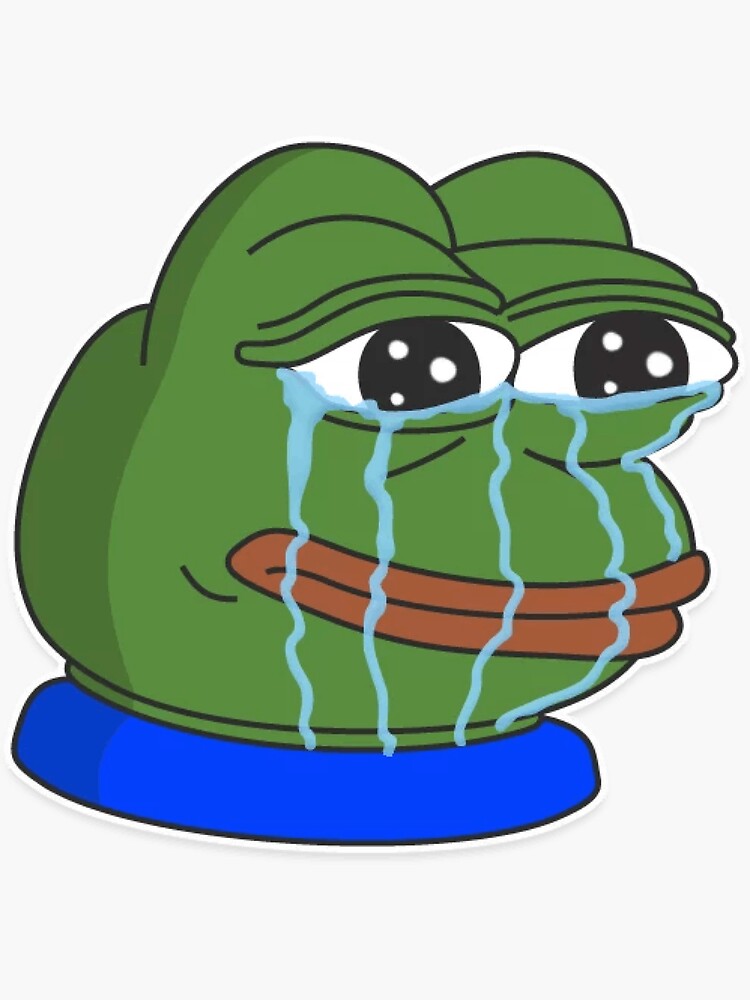 "Pepe the frog cry, meme" Sticker by Alex-62 | Redbubble