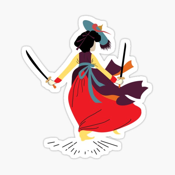 "Sword Woman Dance - Sword Dancing" Sticker for Sale by allpalgo ...