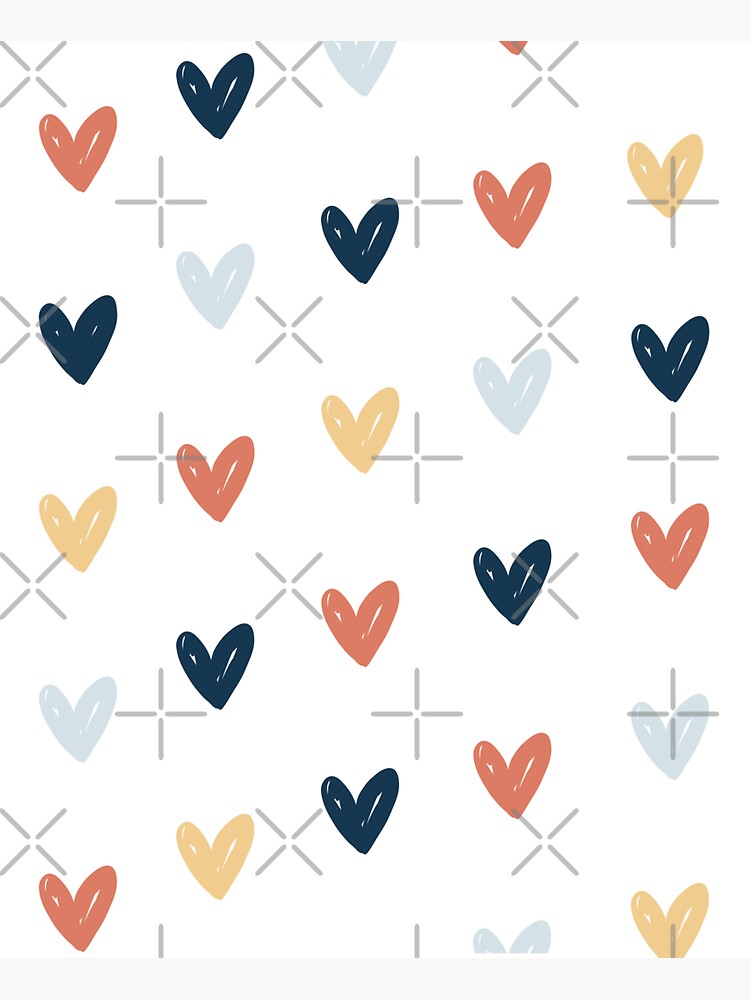 "Neutral Pastel Colors Cute Love Hearts With White Background T-Shirt ...