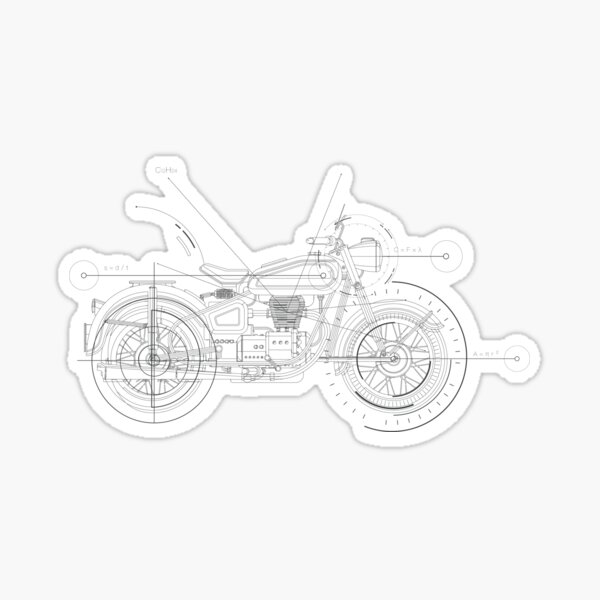 "Vintage Indian Motorcycle Blueprint" Sticker for Sale by origato ...